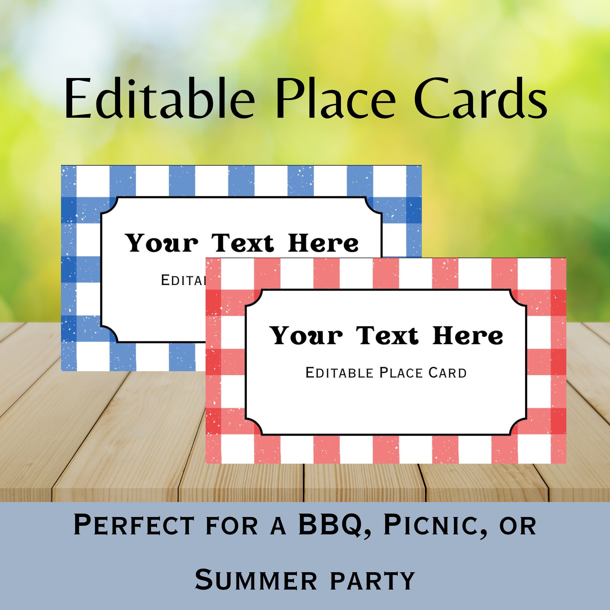 BBQ Buffet Card Template | BBQ Place Card | Food Card Template | Buffet ...