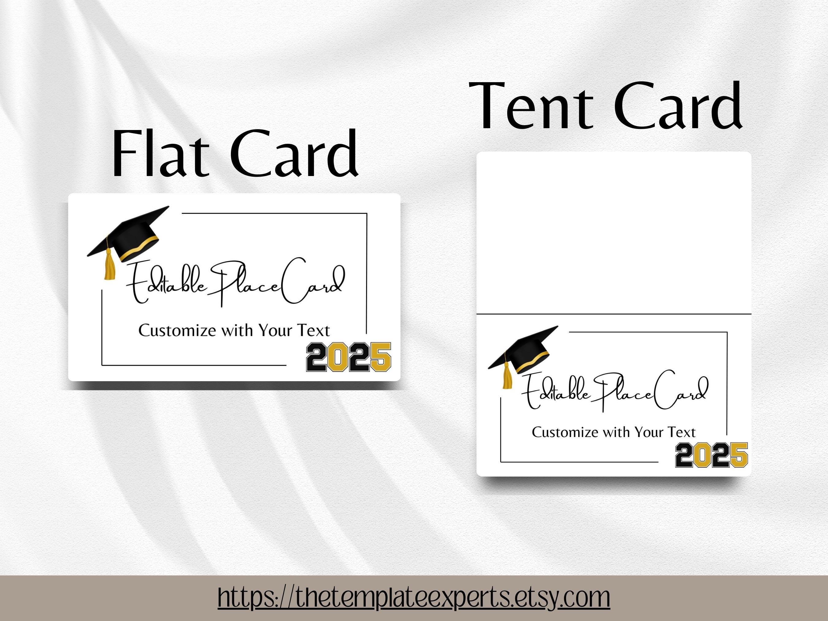 Graduation Buffet Card Template | Graduation Place Card | Food Card ...