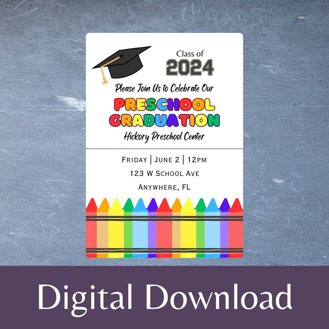 Preschool Graduation Invitation Template Graduation Invitation Template ...