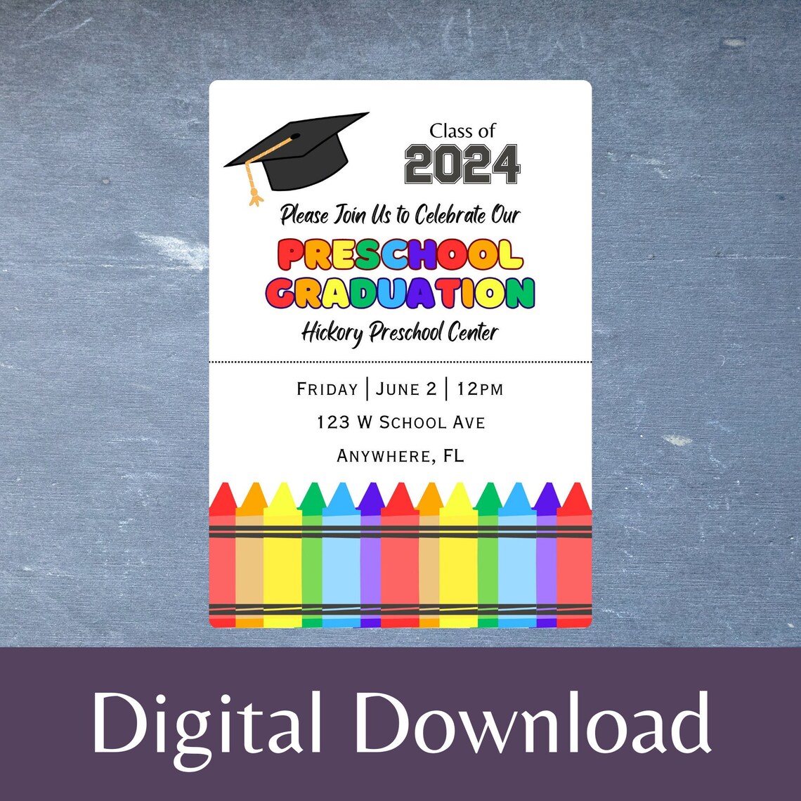 Preschool Graduation Invitation Template Graduation Invitation Template ...