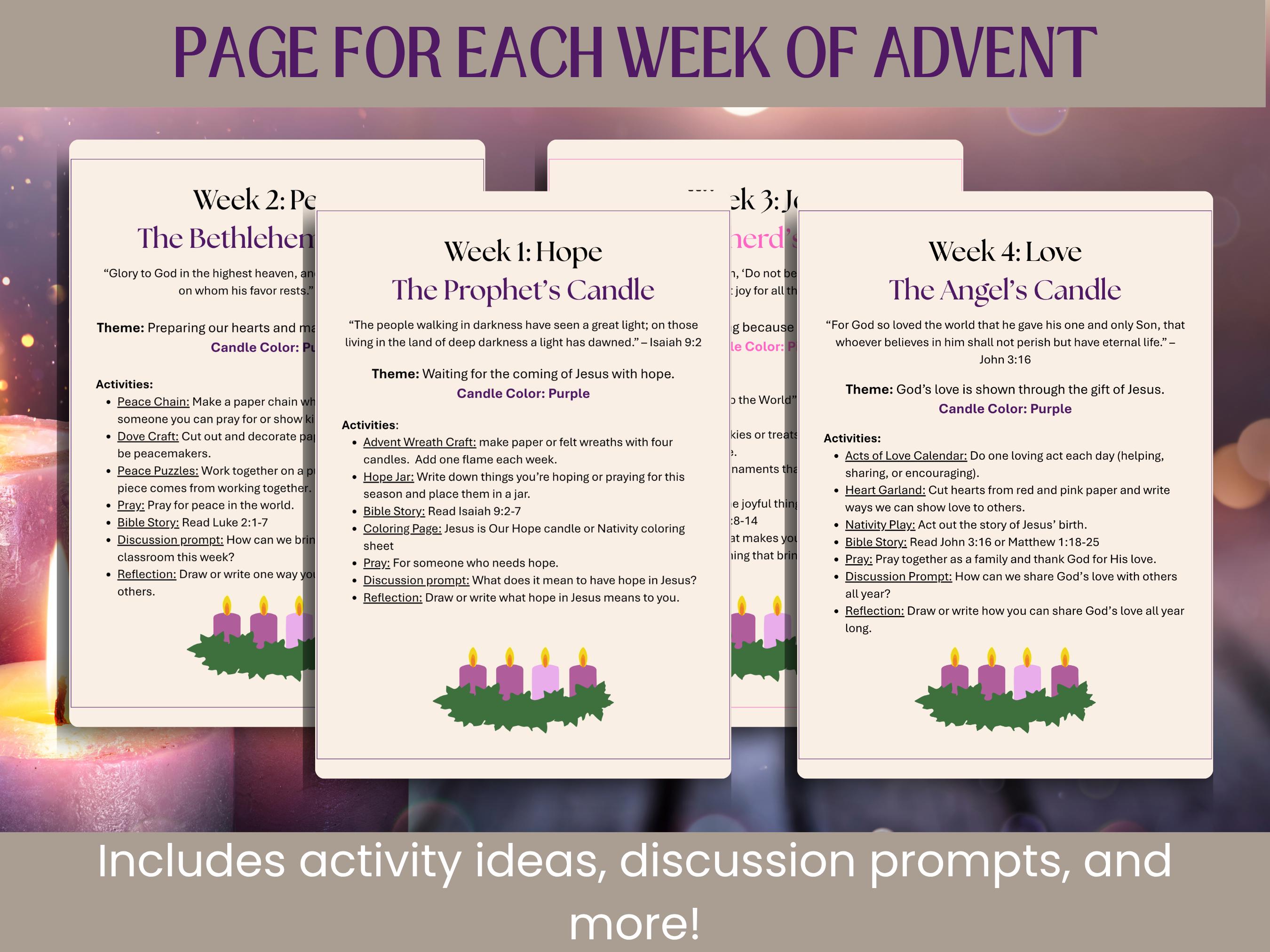 Printable Meaning of Advent Guide | Advent Wreath Discussion Teachers ...