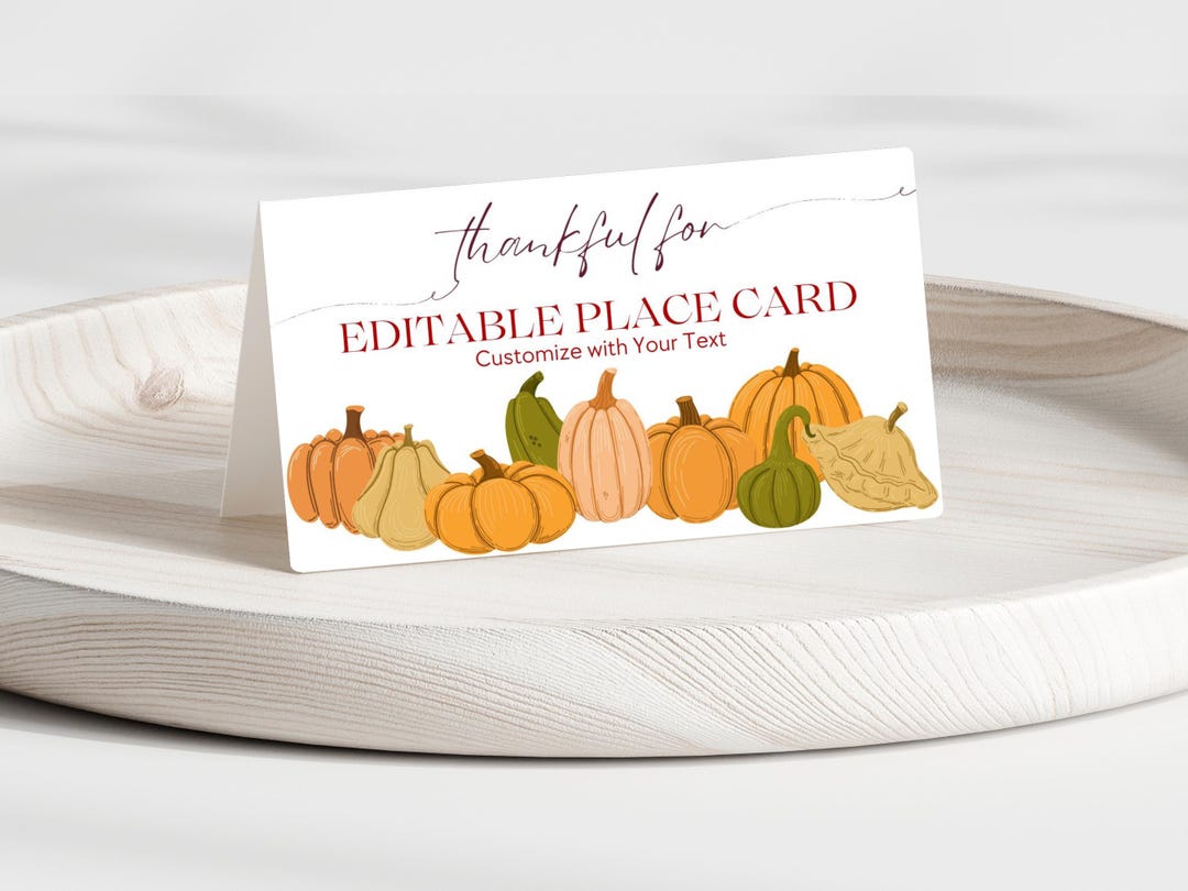 Thanksgiving Place Card Template | Thanksgiving Buffet Card Template ...