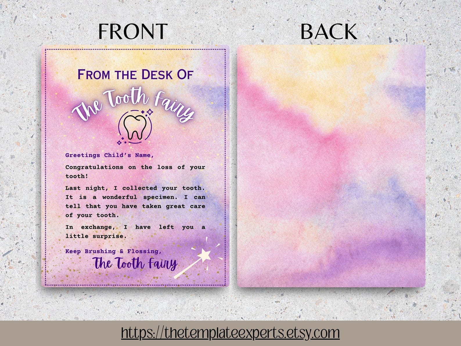 Letter From Tooth Fairy Template | Editable Tooth Fairy Letter ...