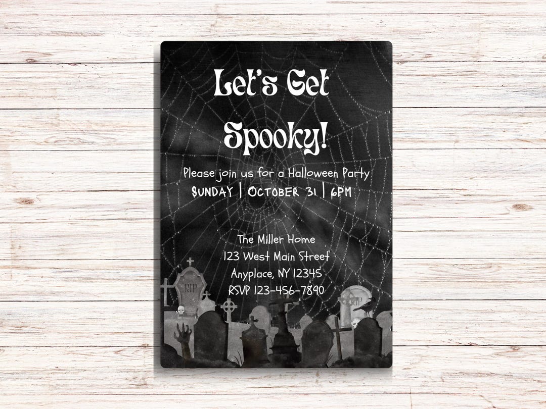 Let's Get Spooky Invitation | Halloween Party Invitation Template ...
