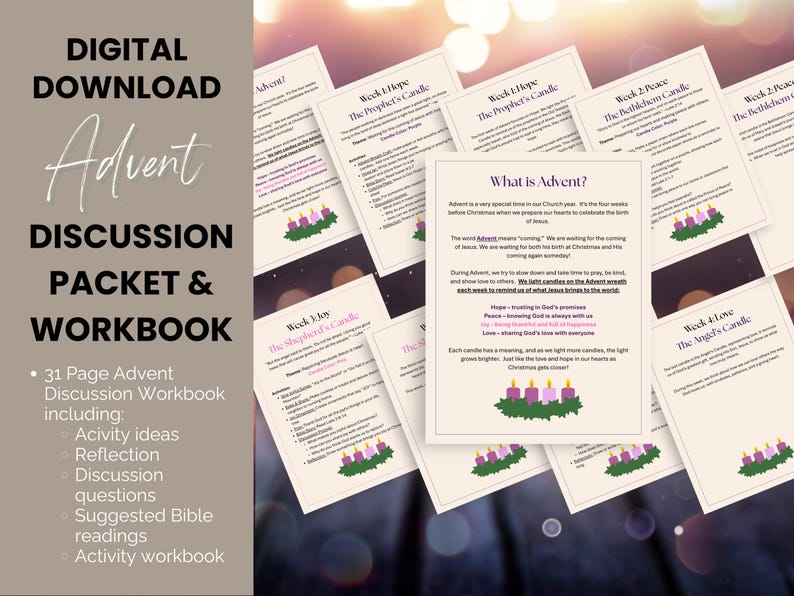 Printable Advent Wreath Guide for Kids, Advent Kids Devotional, Kids ...