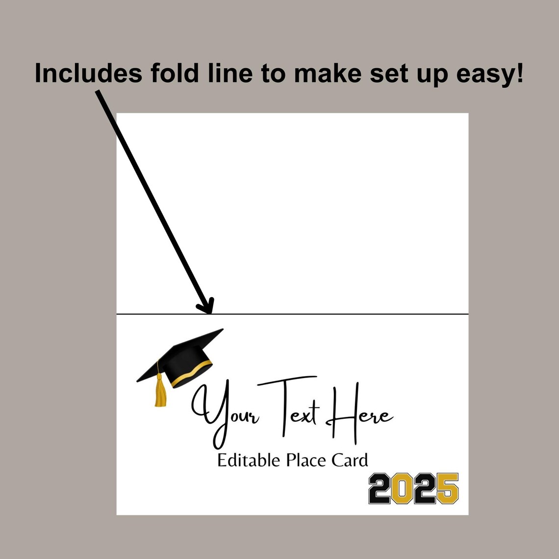 Graduation Buffet Card Template | Graduation Place Card | Food Card ...