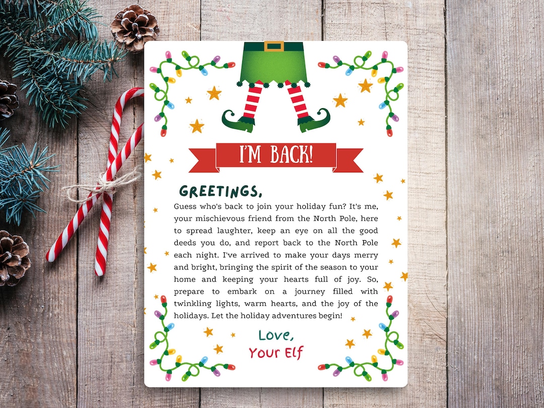 Editable Elf Arrival Letter | Printable Letter From Elf | Customizable ...
