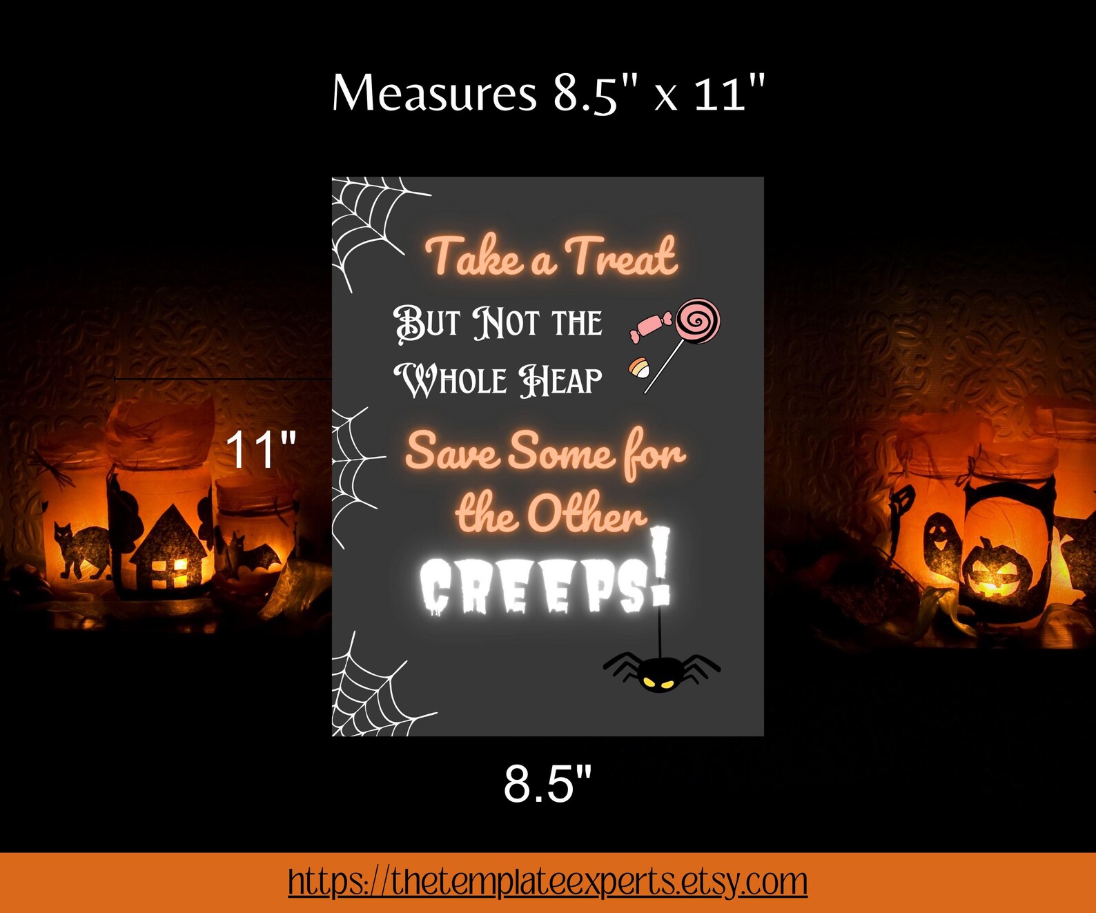 Printable Trick or Treat Candy Sign Template – Halloween Candy Bowl ...