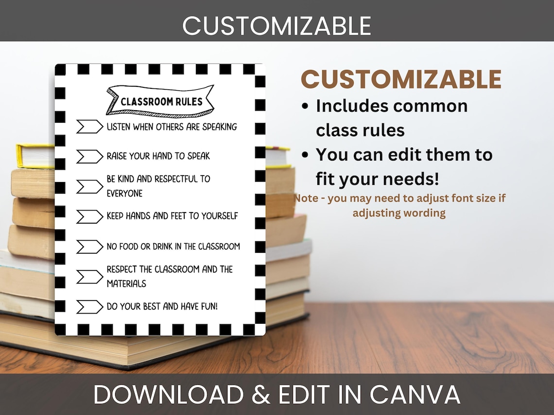 Printable Classroom Rules | Classroom Rules Template | Downloadable ...