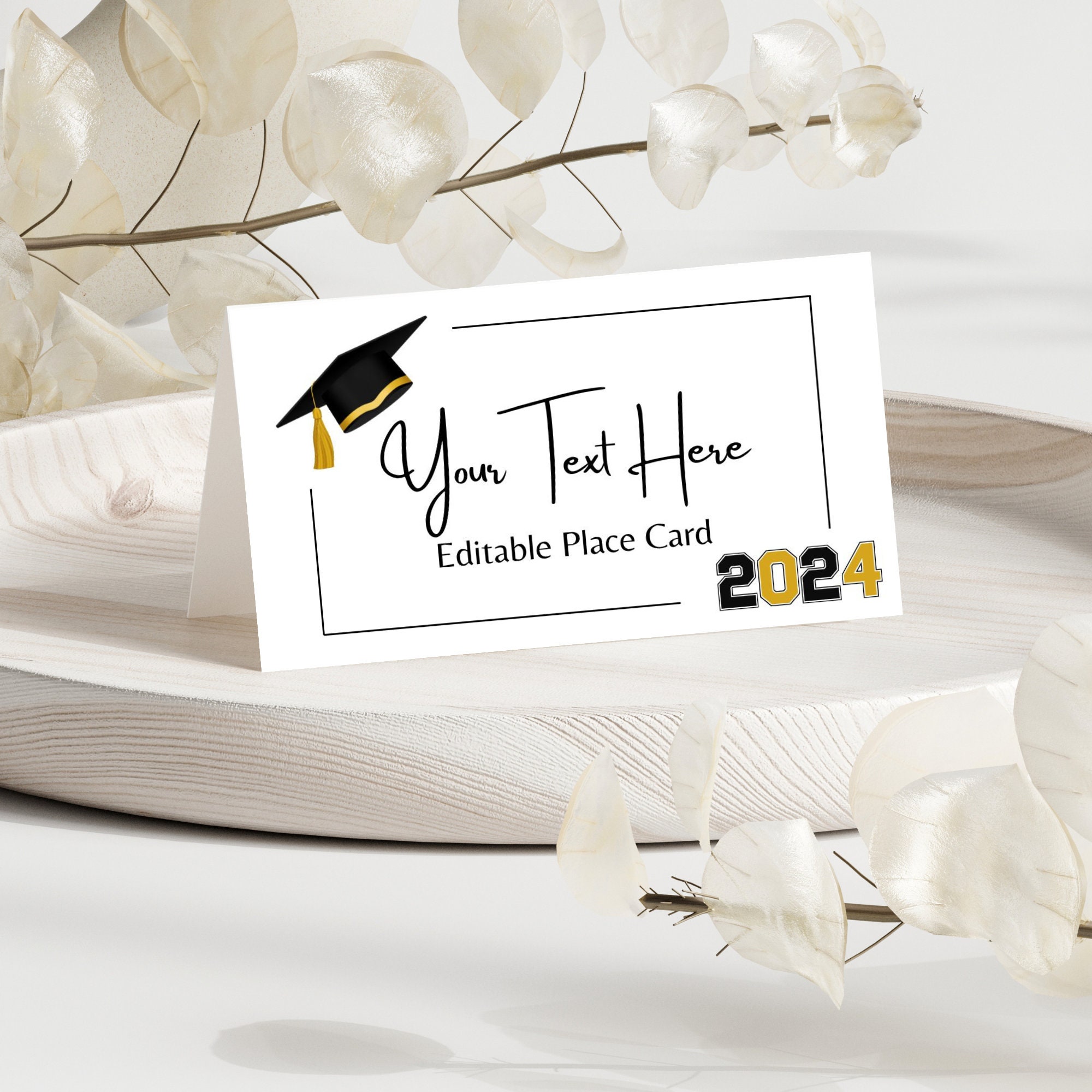 Graduation Buffet Card Template | Graduation Place Card | Food Card ...