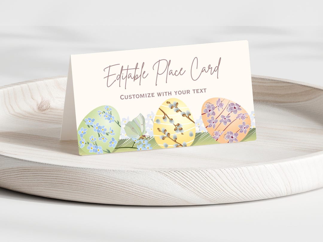 Easter Place Card Template | Easter Buffet Card Template | Food Card ...