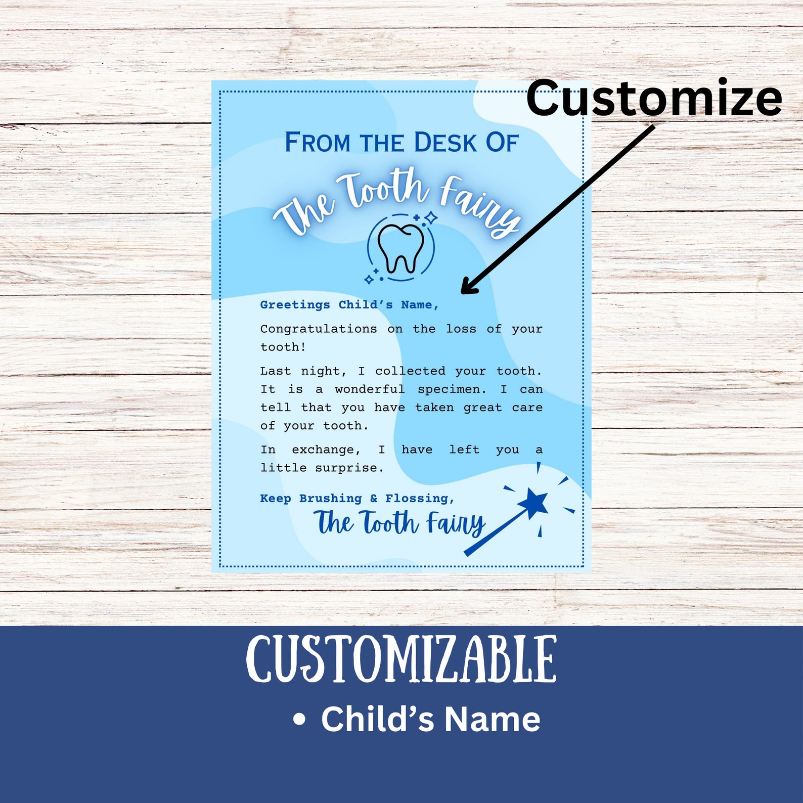 Tooth Fairy Letter | Lost Tooth Editable Tooth Fairy | for Boy Tooth ...