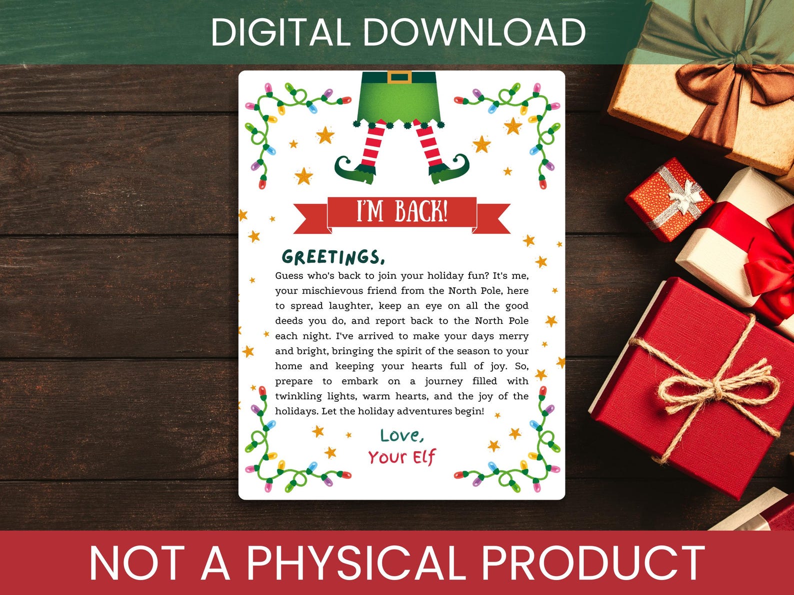 Editable Elf Arrival Letter | Printable Letter From Elf | Customizable ...