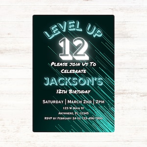 Level up Birthday Invitation Template | Editable Boys Birthday ...