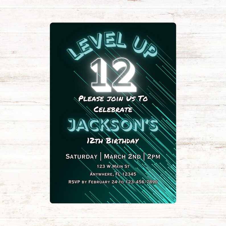 Level up Birthday Invitation Template | Editable Boys Birthday ...
