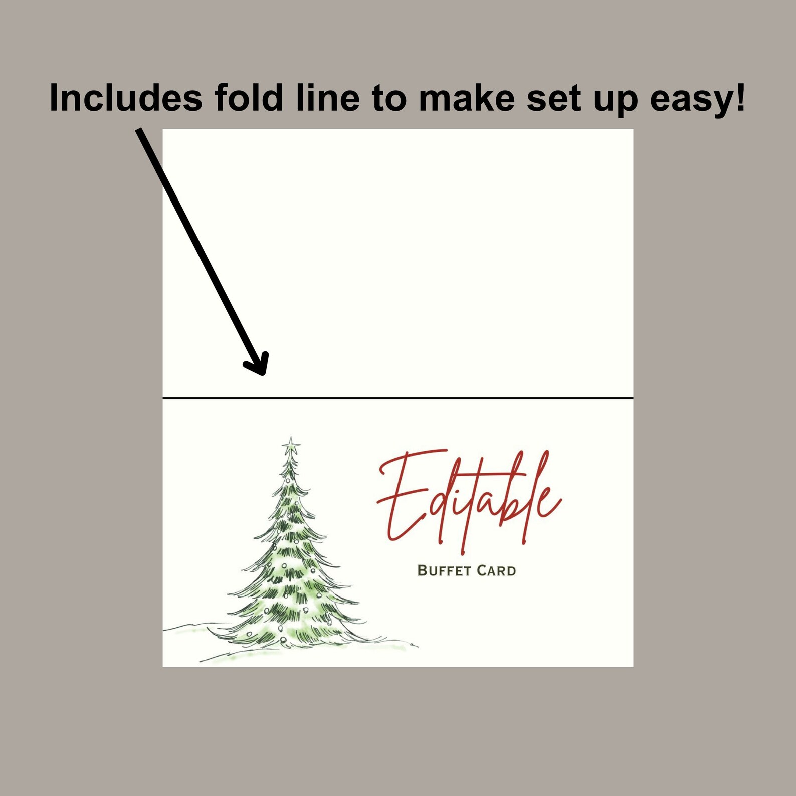 Christmas Buffet Card Template | Rustic Buffet Card Template | Food ...