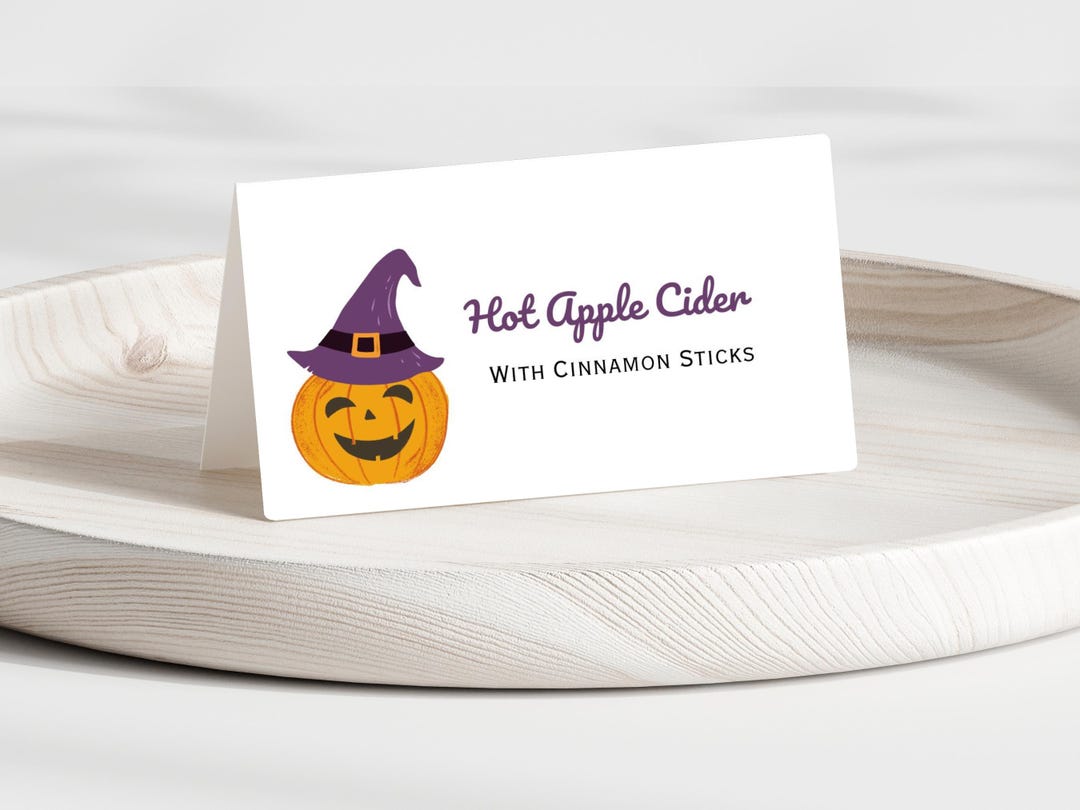 Halloween Place Card Template | Fall Place Card Template | Fall Buffet ...