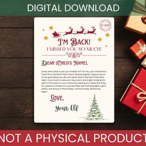 Editable Elf Arrival Letter | Printable Letter From Elf | Customizable ...