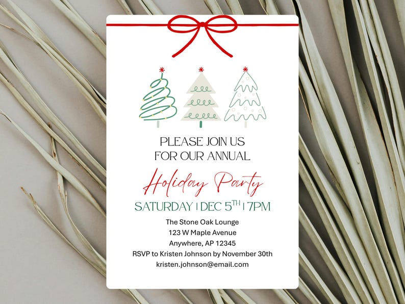 Work Holiday Party Invitation | Printable Office Christmas Party ...