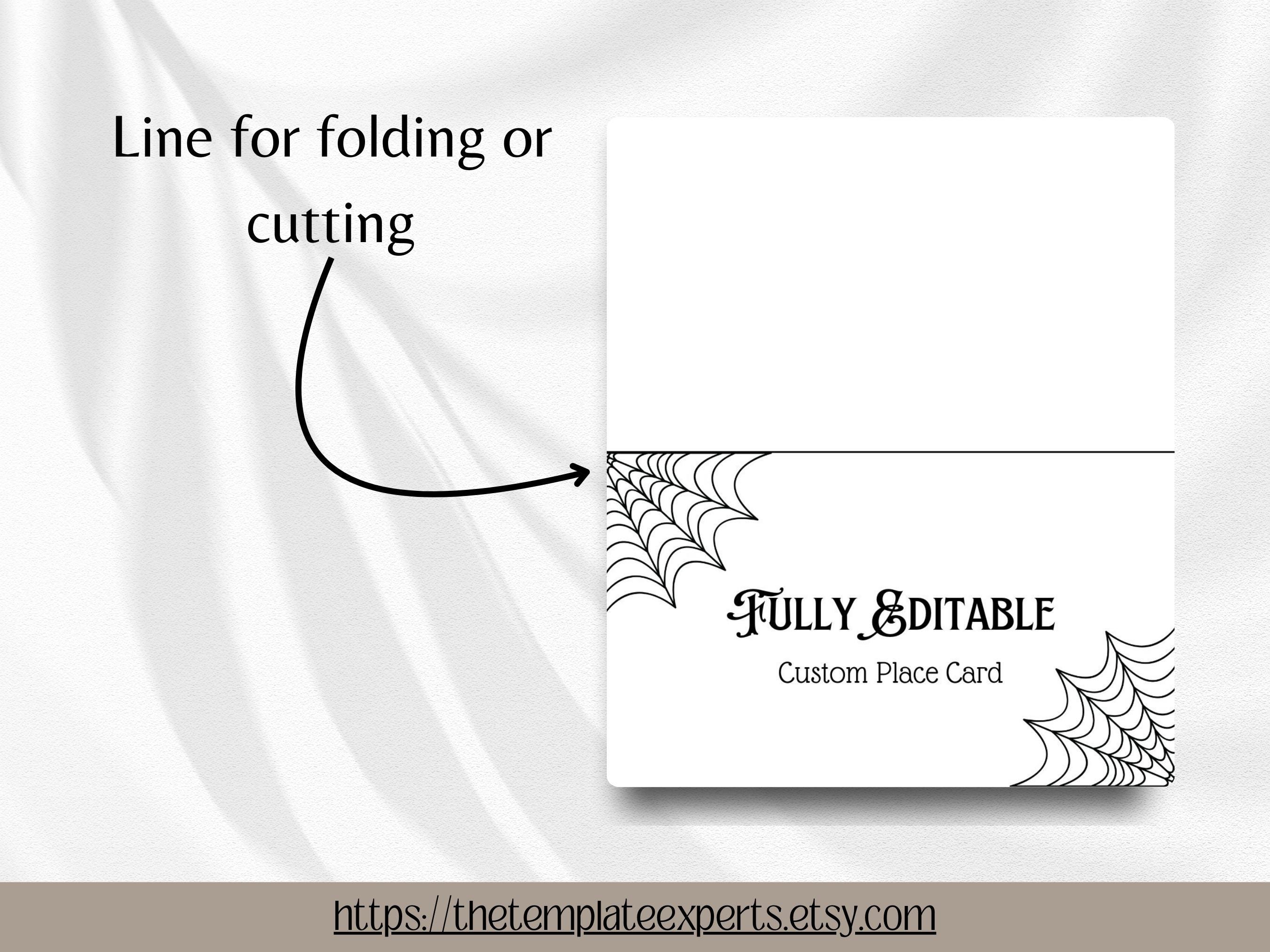 Halloween Place Card Template Halloween Buffet Card Template Spider Web ...