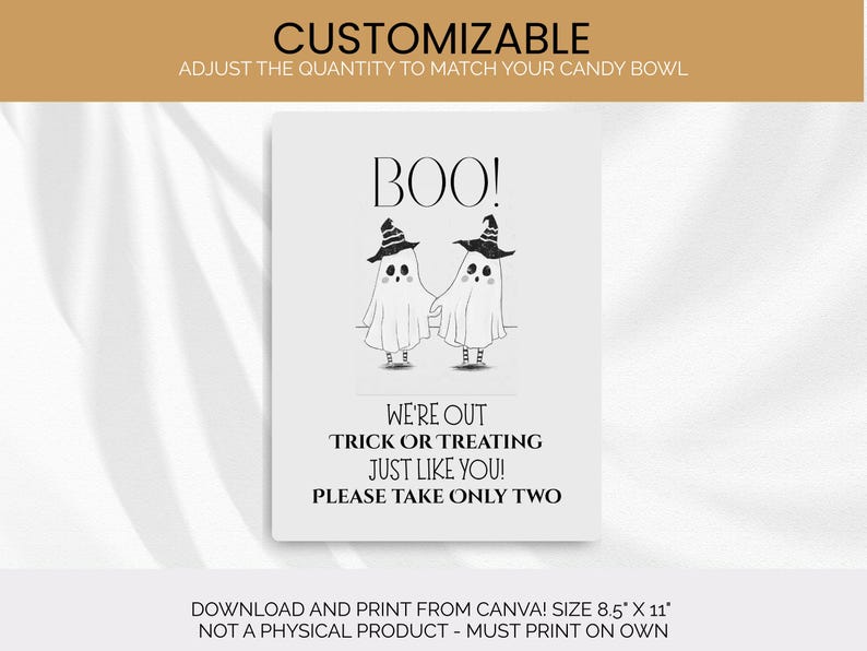 Printable Trick or Treat Candy Sign | Halloween Candy Bowl Sign ...