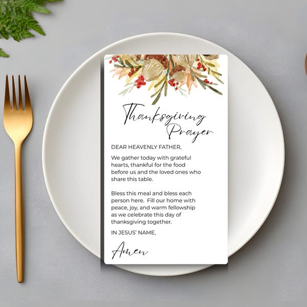 Thanksgiving Prayer - Etsy