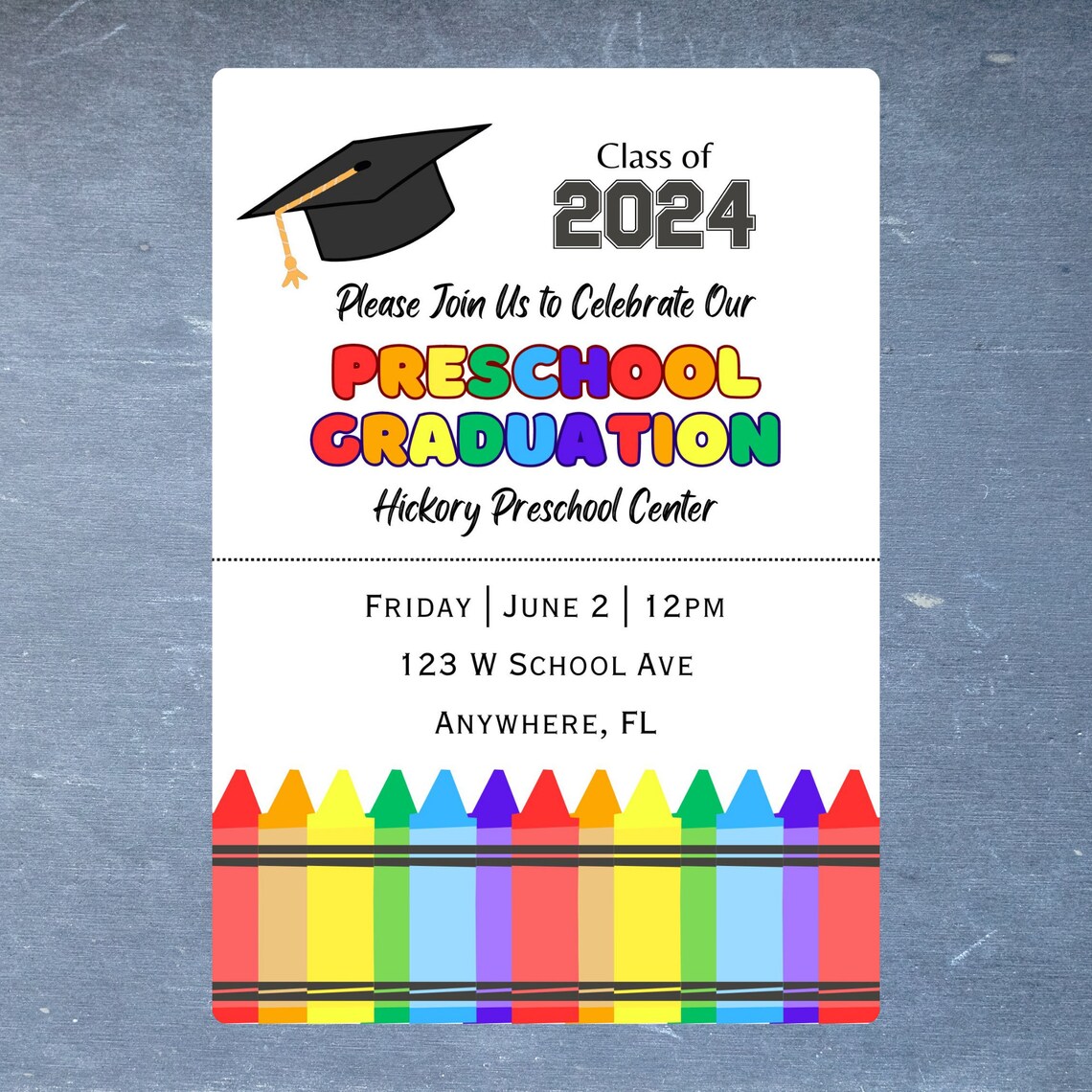 Preschool Graduation Invitation Template Graduation Invitation Template ...