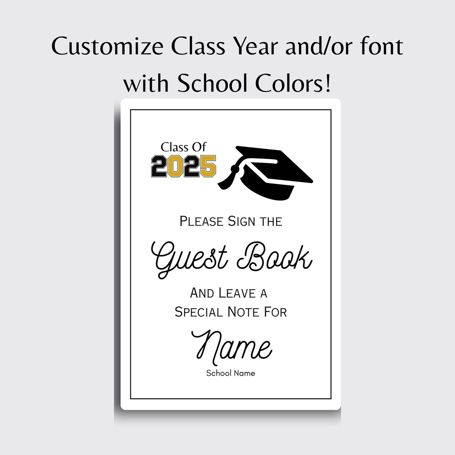 Graduation Guest Book Sign Template | Printable Graduation Guest Book ...