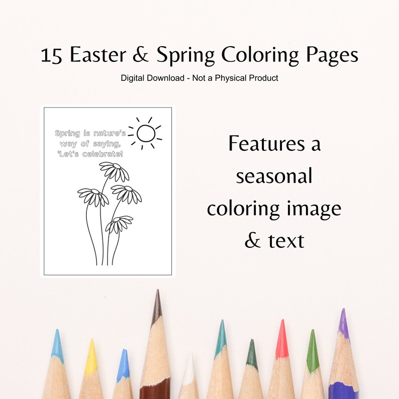 Easter Coloring Pages: Spring Flowers, Eggs (printable Digital Download ...