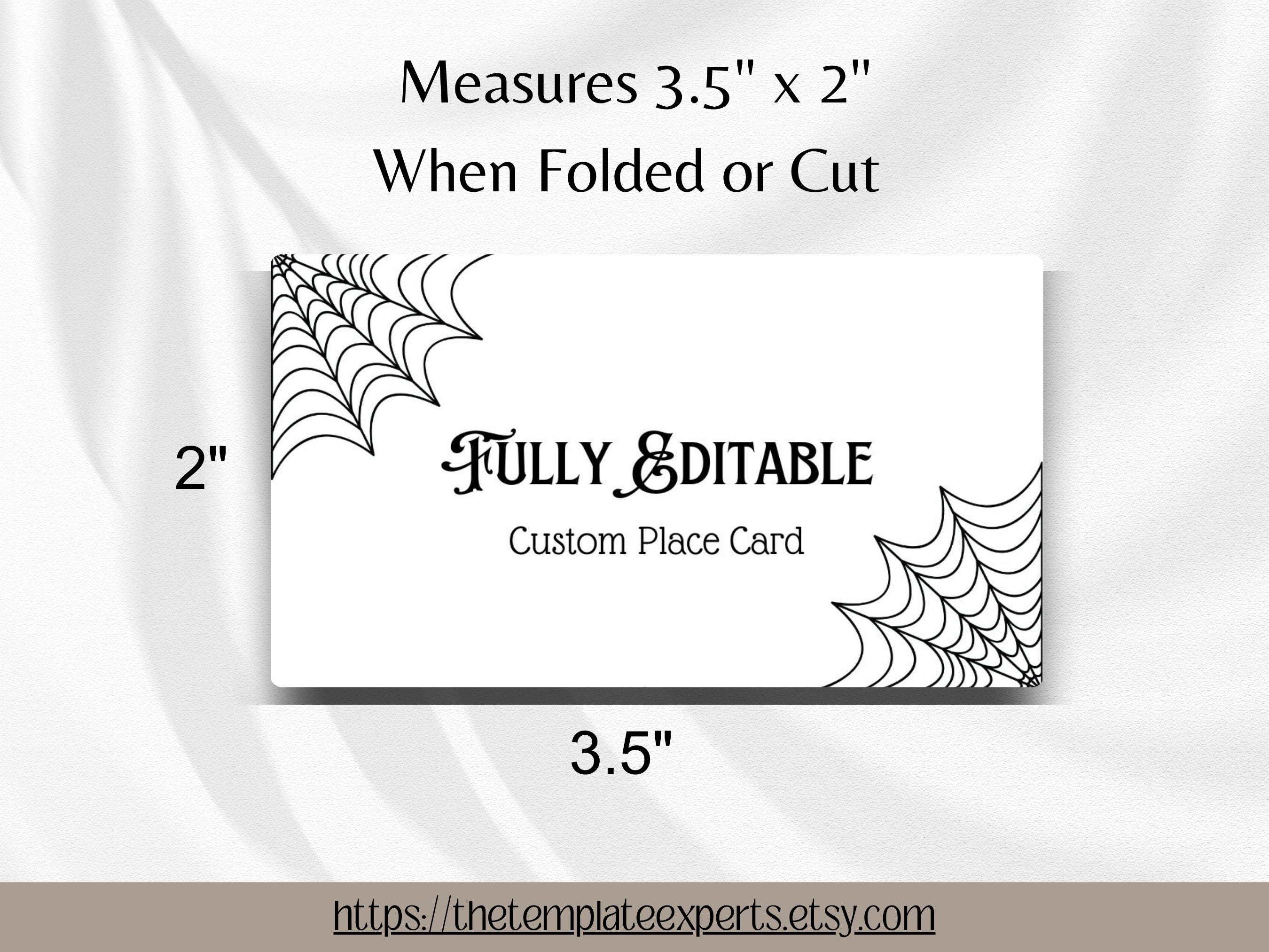 Halloween Place Card Template | Halloween Buffet Card Template | Spider ...