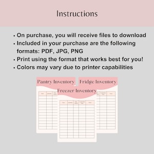Food Inventory Log Printable | Kitchen Organization Tracker | Printable ...