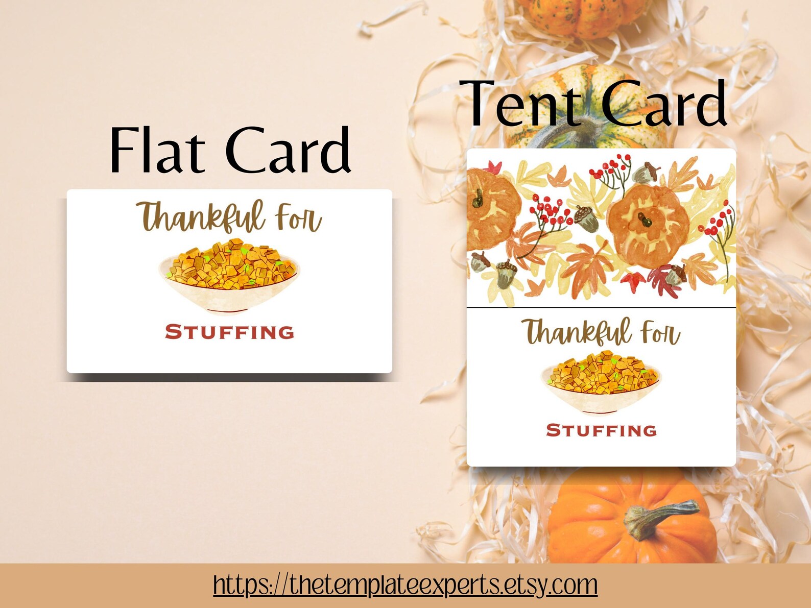 Thanksgiving Buffet Place Card | Thanksgiving Food Label Cards ...