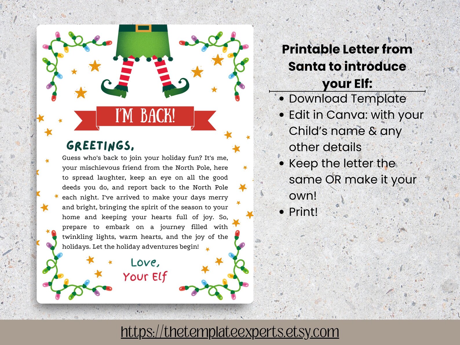 Editable Elf Arrival Letter | Printable Letter From Elf | Customizable ...