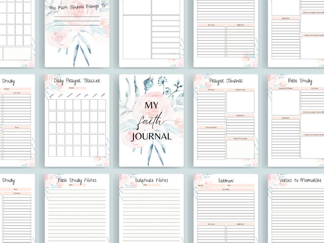 Faith Journal Template | Printable Prayer Journal | Bible Study Planner ...