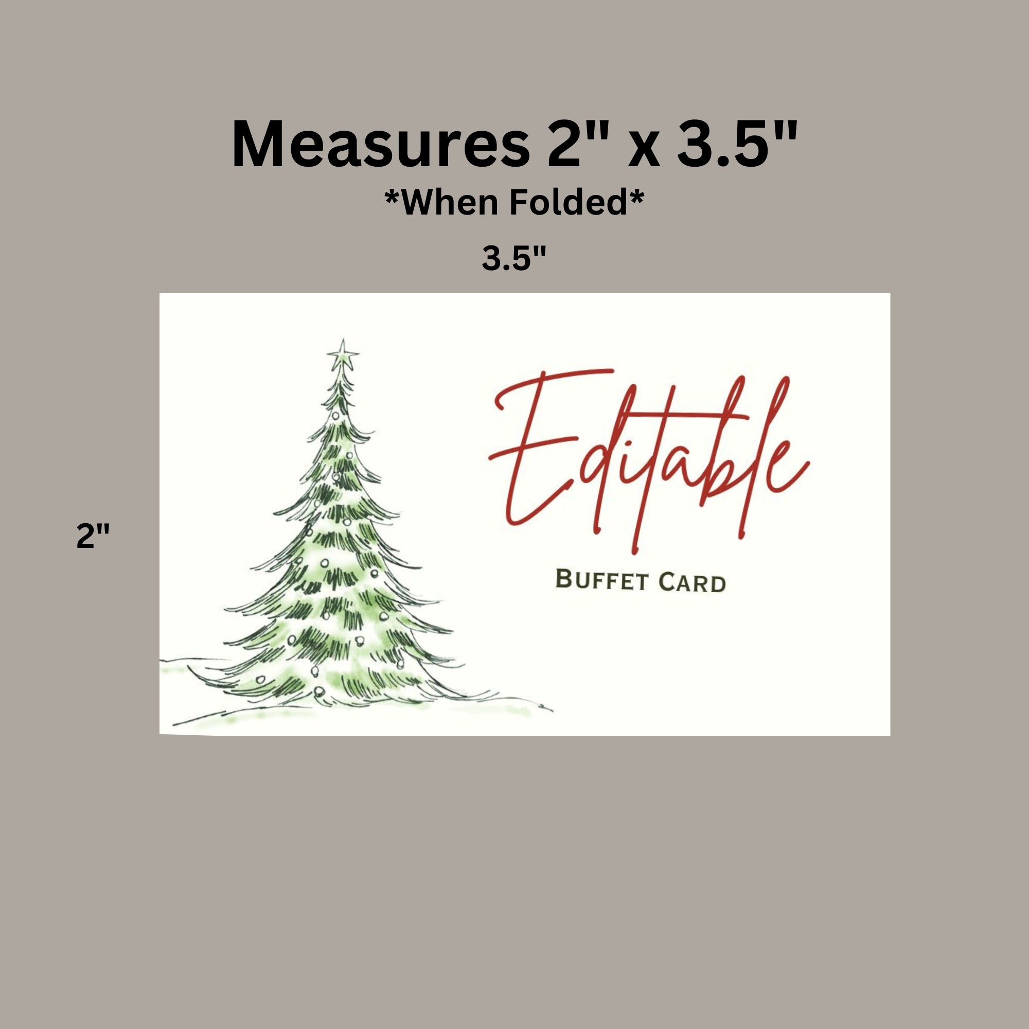 Christmas Buffet Card Template | Rustic Buffet Card Template | Food ...