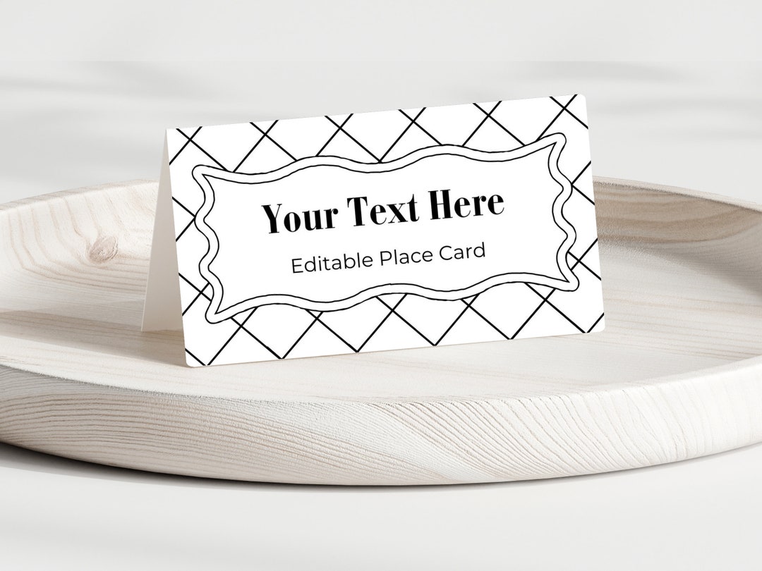 Editable Place Card Template | Wedding Place Card Template | Food Card ...