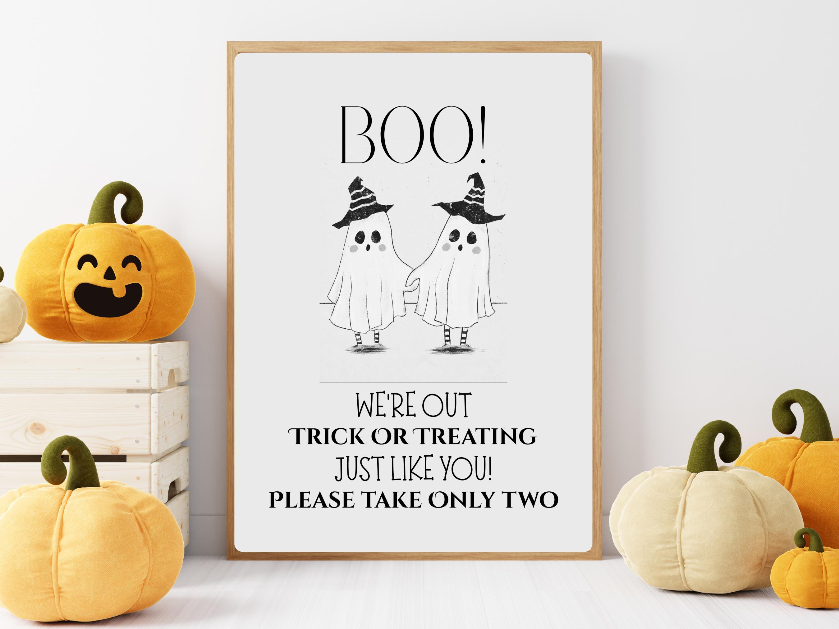 Printable Trick or Treat Candy Sign | Halloween Candy Bowl Sign ...