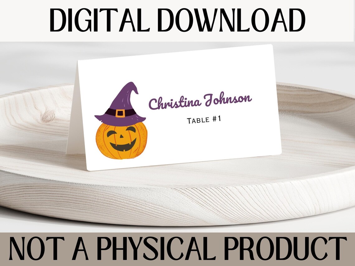 Halloween Place Card Template | Fall Place Card Template | Fall Buffet ...