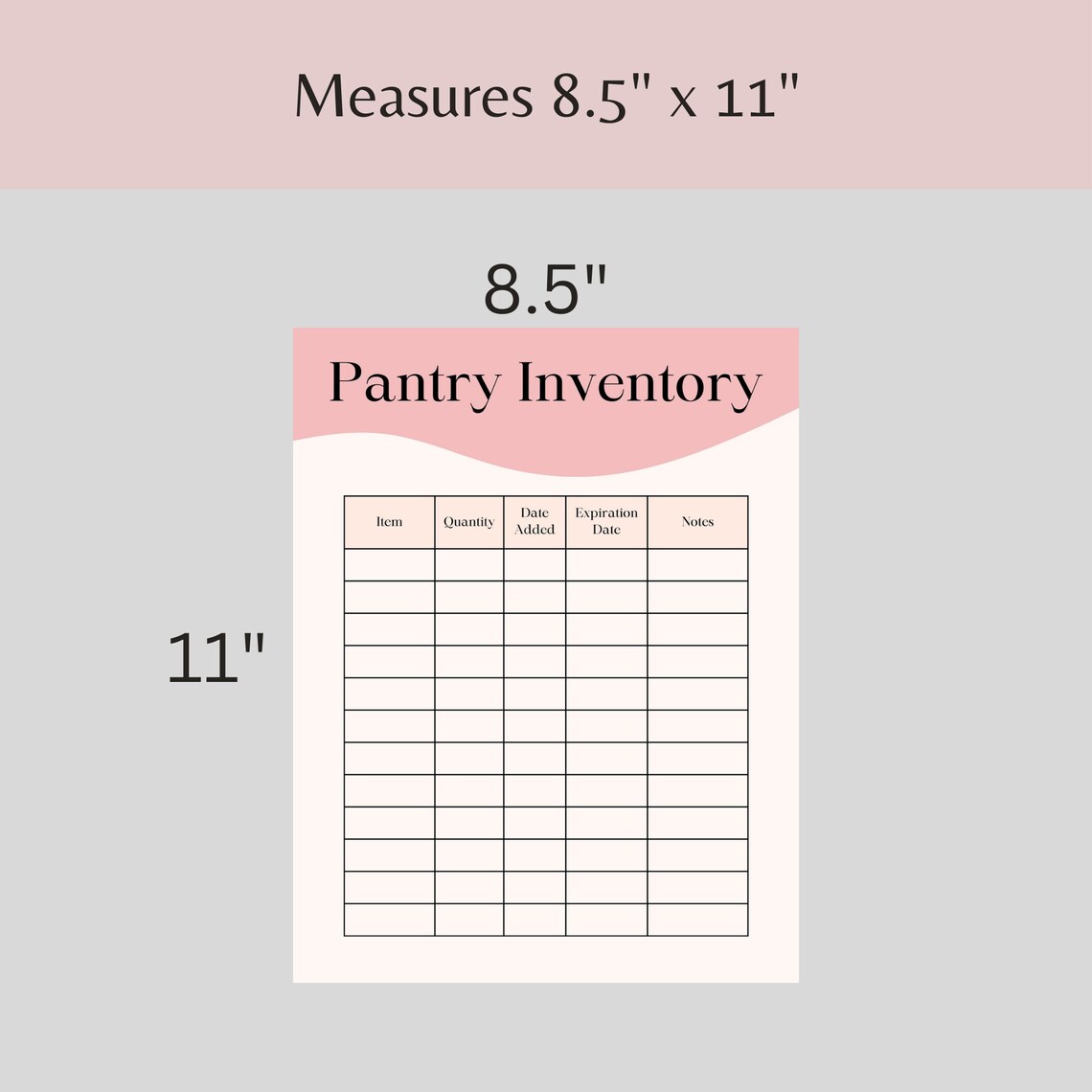 Food Inventory Log Printable Kitchen Organization Tracker Printable PDF ...
