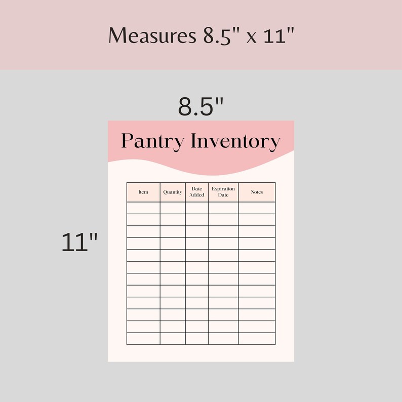 Food Inventory Log Printable Kitchen Organization Tracker Printable PDF ...