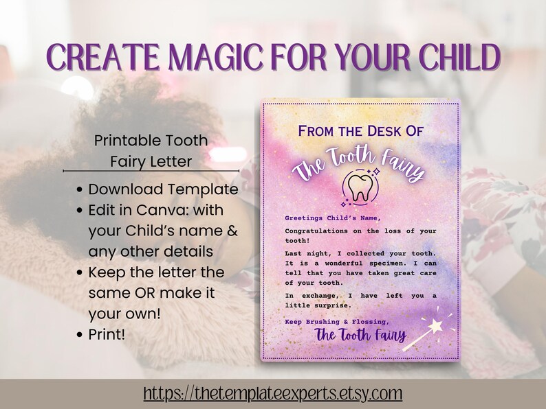 Letter From Tooth Fairy Template | Editable Tooth Fairy Letter ...