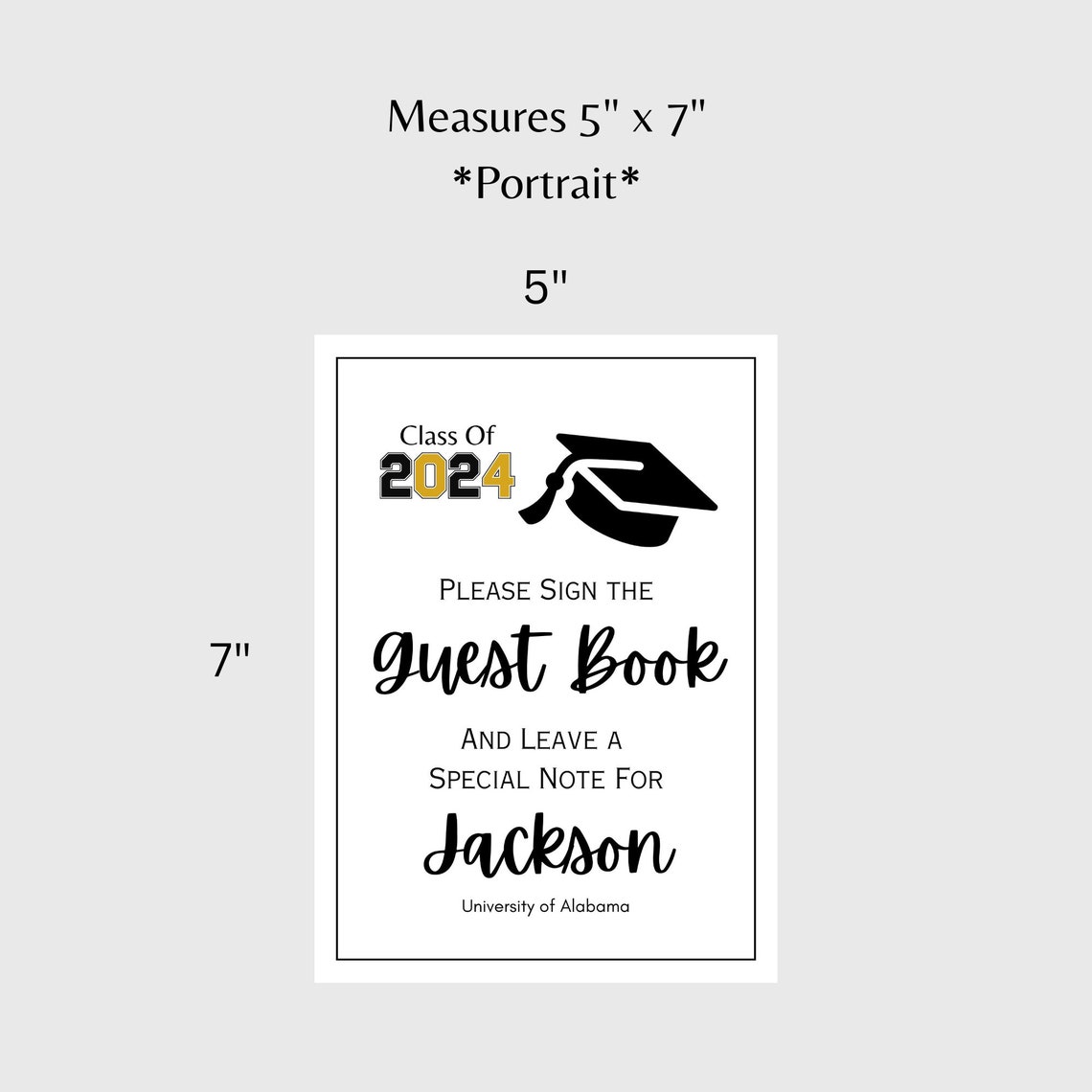 Graduation Guest Book Sign Template Printable Graduation Guest Book ...