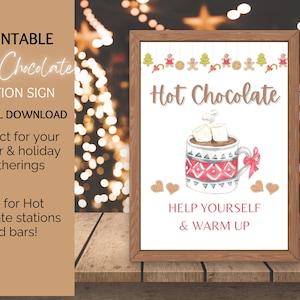 Editable Hot Chocolate Bar Sign: Holiday Party Printable (8x10 ...