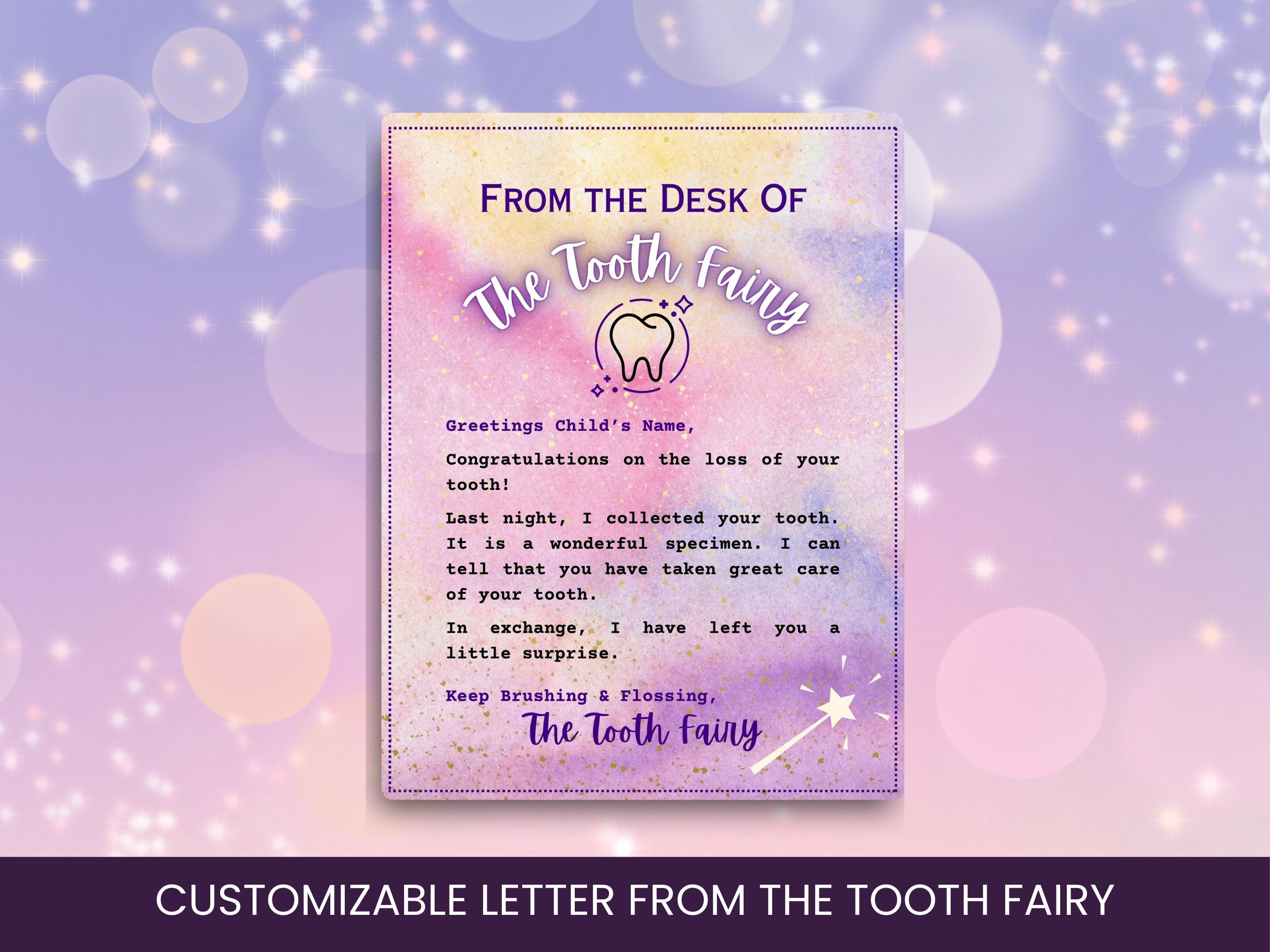 Letter From Tooth Fairy Template | Editable Tooth Fairy Letter ...