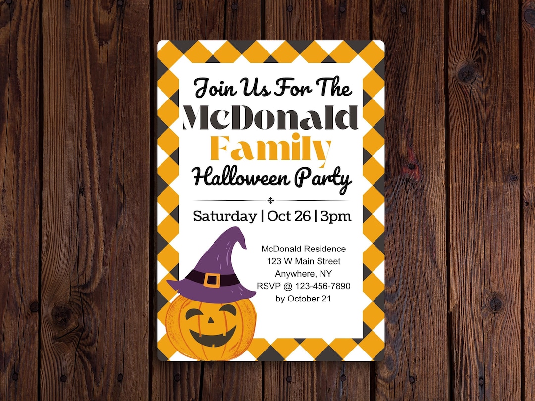 Family Halloween Party Invitation Template: Editable Canva Invite ...