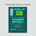 Level up Birthday Invitation Template | Editable Boys Birthday ...