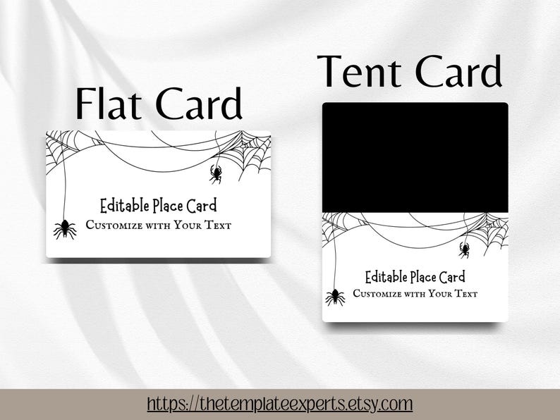 Halloween Place Card Template | Halloween Buffet Card Template | Spider ...