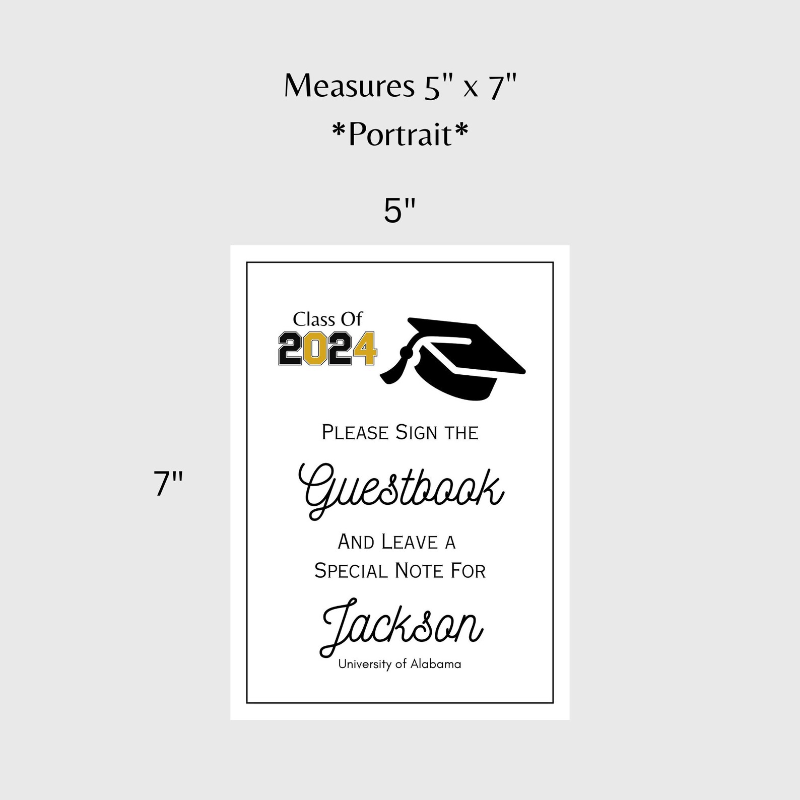 Graduation Guest Book Sign Template | Printable Graduation Guest Book ...