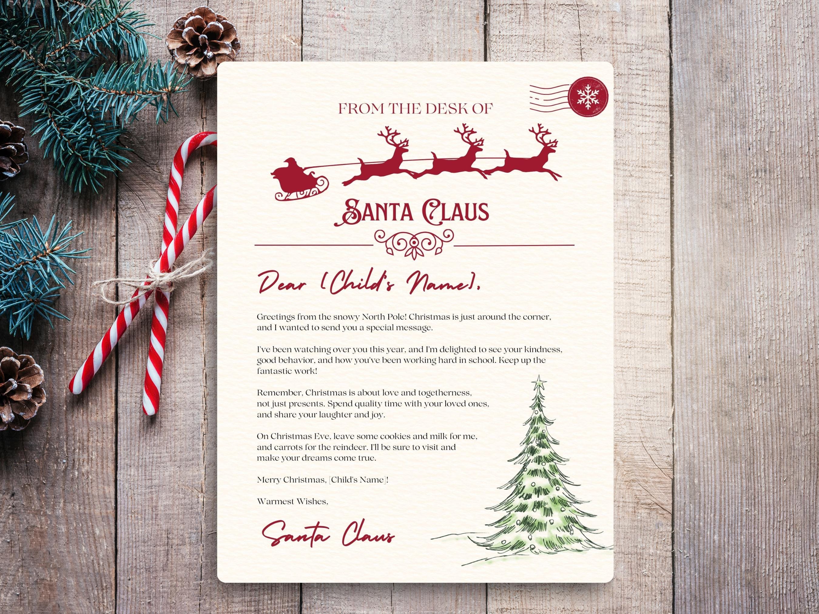 Editable Letter From Santa | Letter From Santa Template | Personalized ...