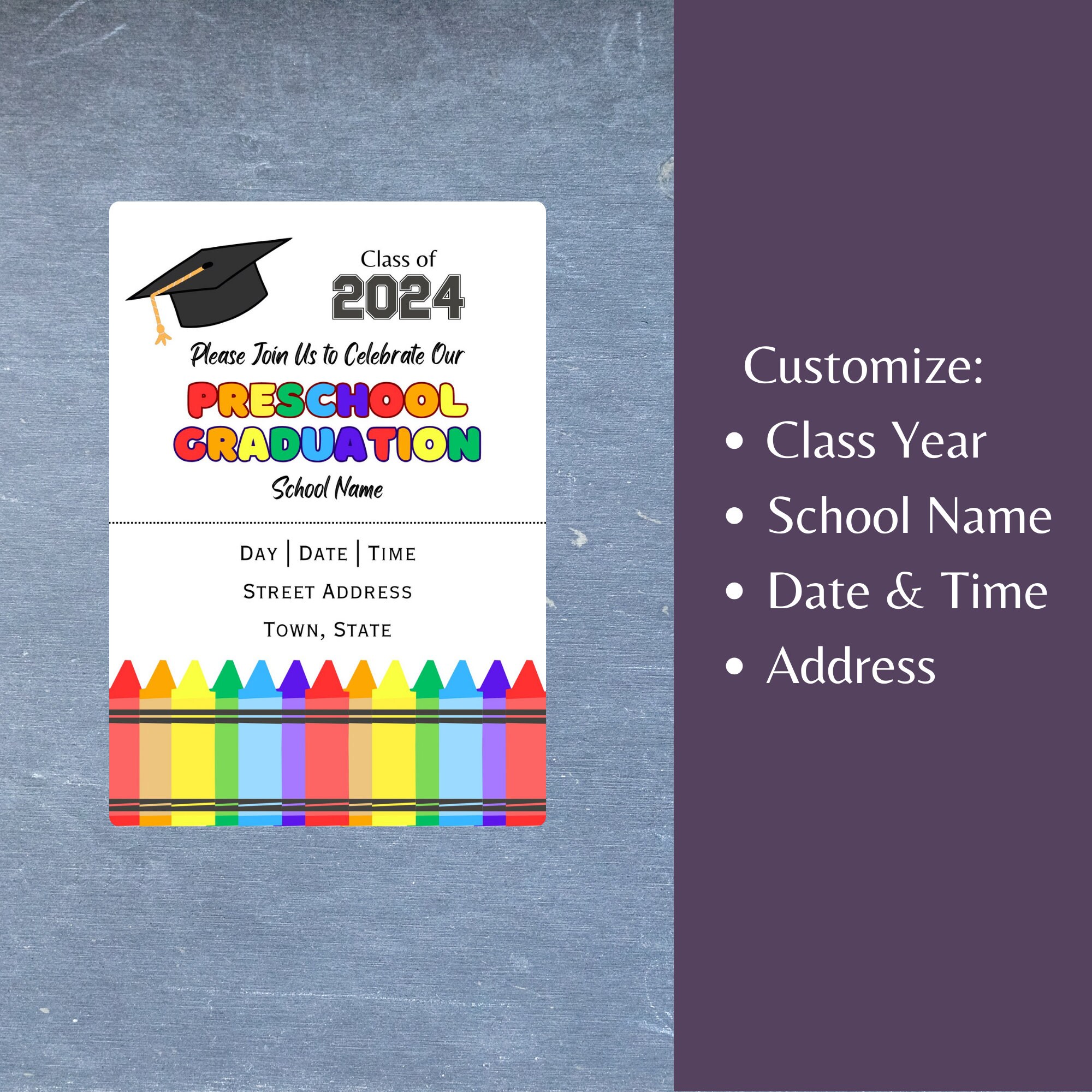Preschool Graduation Invitation Template Graduation Invitation Template ...